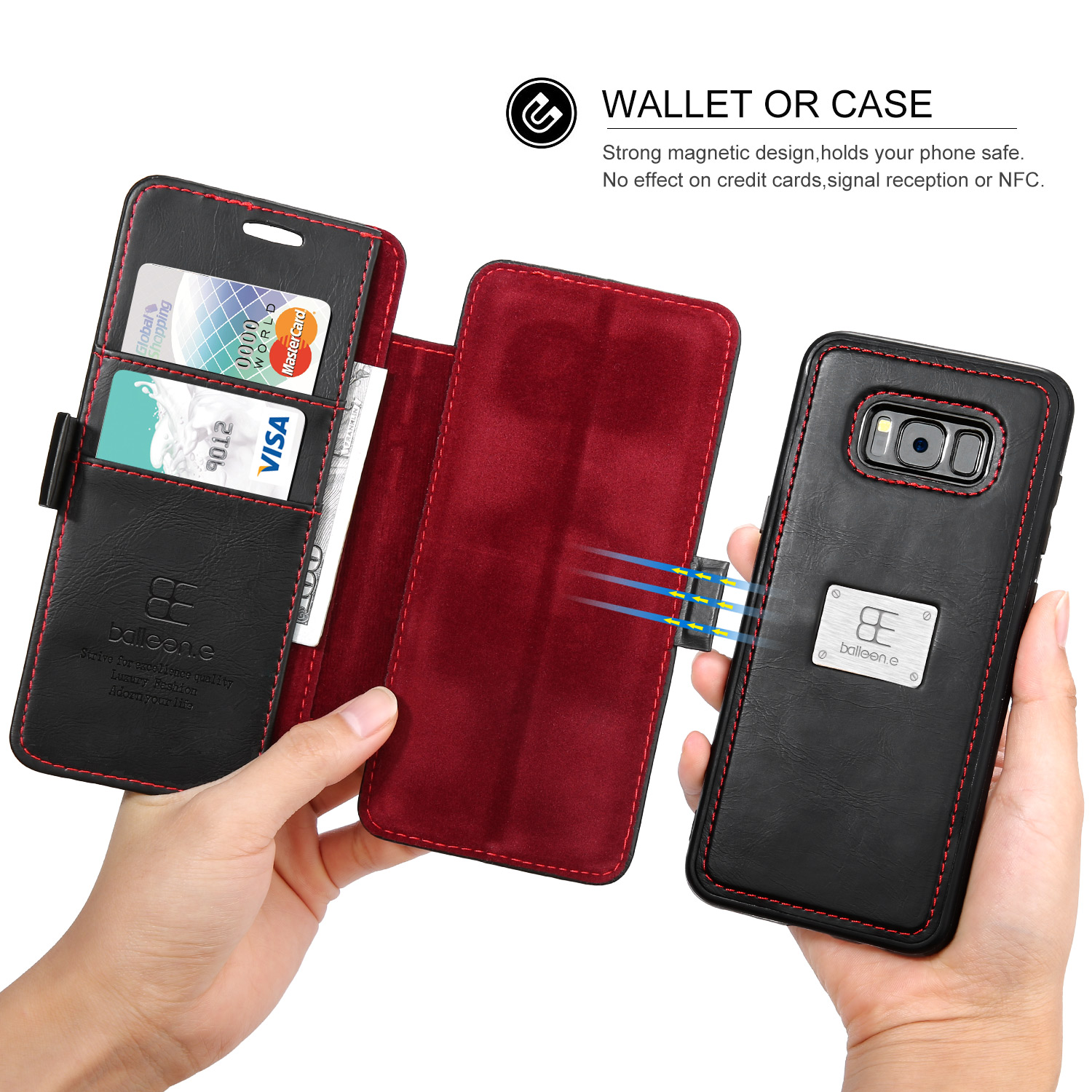 Samsung Galaxy S8 S8+ Echt Leder Handy Tasche Flip Cover Schutz Hülle ...